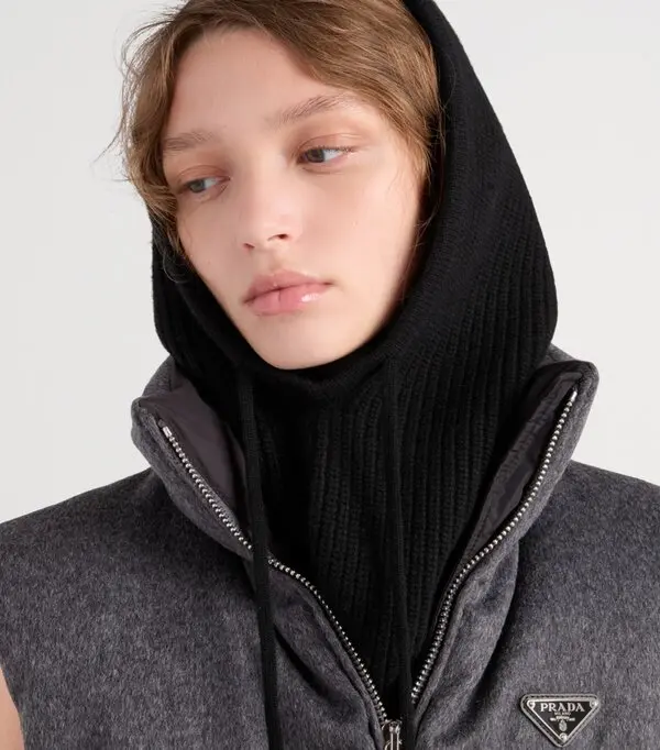 Prada Wool-cashmere Drawstring Balaclava