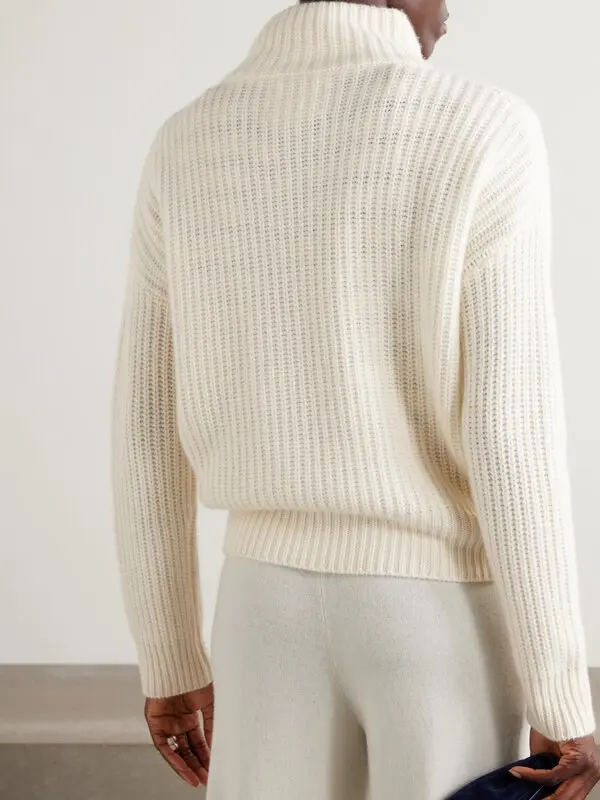 LISA YANG Julina Ribbed Cashmere Turtleneck Sweater