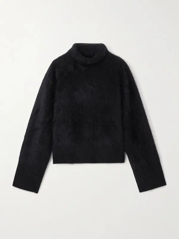 LISA YANG Floren Brushed-cashmere Turtleneck Sweater - Black