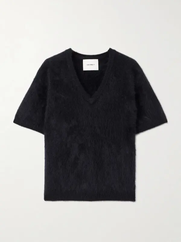 LISA YANG Lovisa Brushed-cashmere Sweater - Black