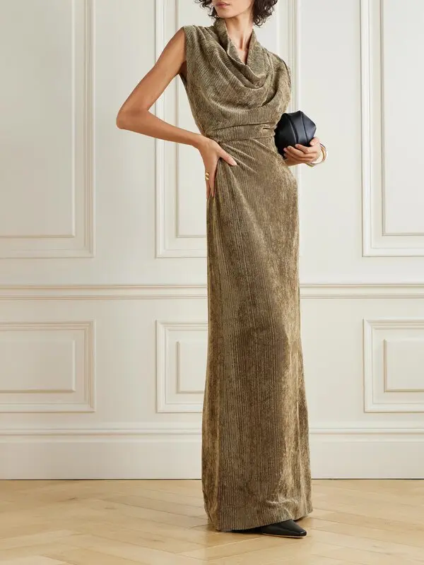 Tove Naeve Ribbed Chenille Maxi Dress - Green