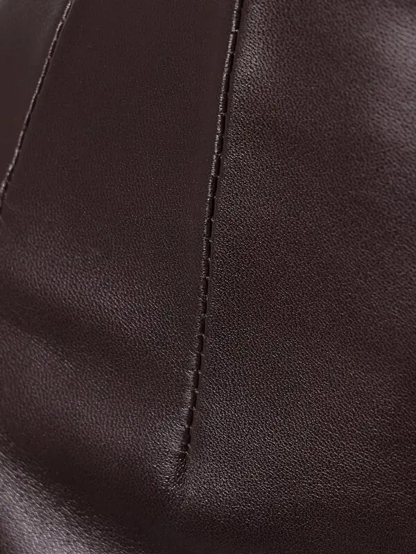 Khaite Loxley Leather Maxi Skirt - Brown
