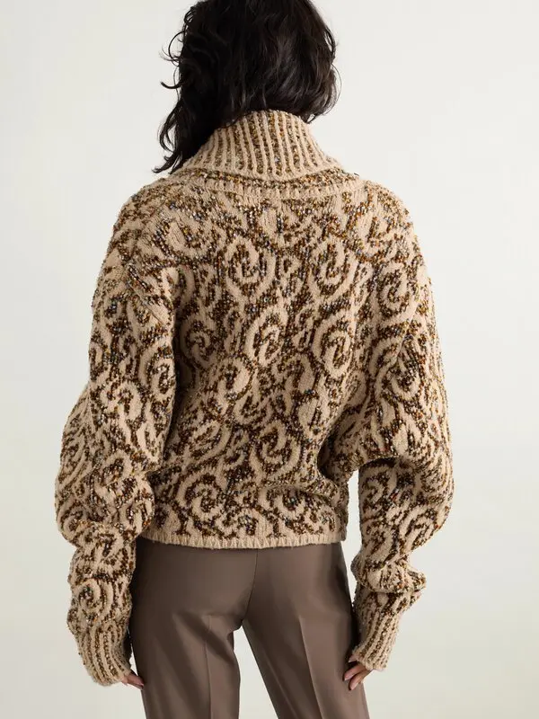Dries Van Noten Jacquard-knit Wool-blend Cardigan