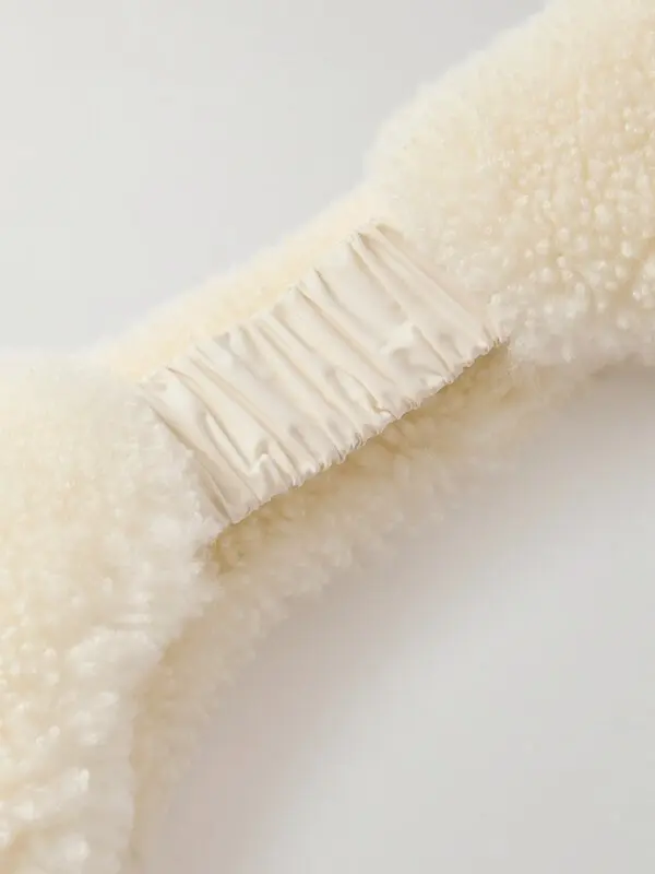 YVES SALOMON Shearling Earmuffs - White