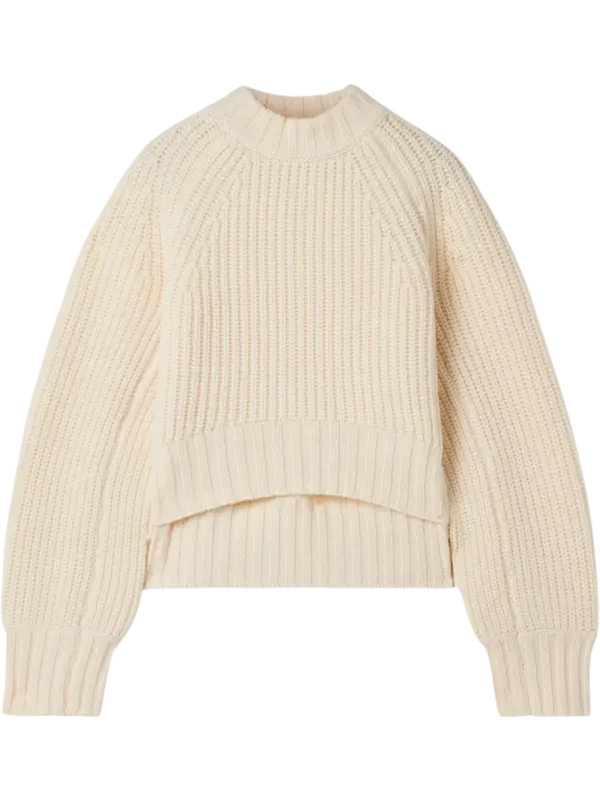 Co Ribbed Wool-blend Pullover Sweater