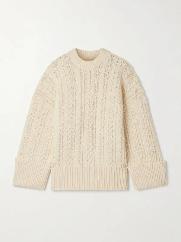Co Oversized Cable-knit Wool-blend Sweater