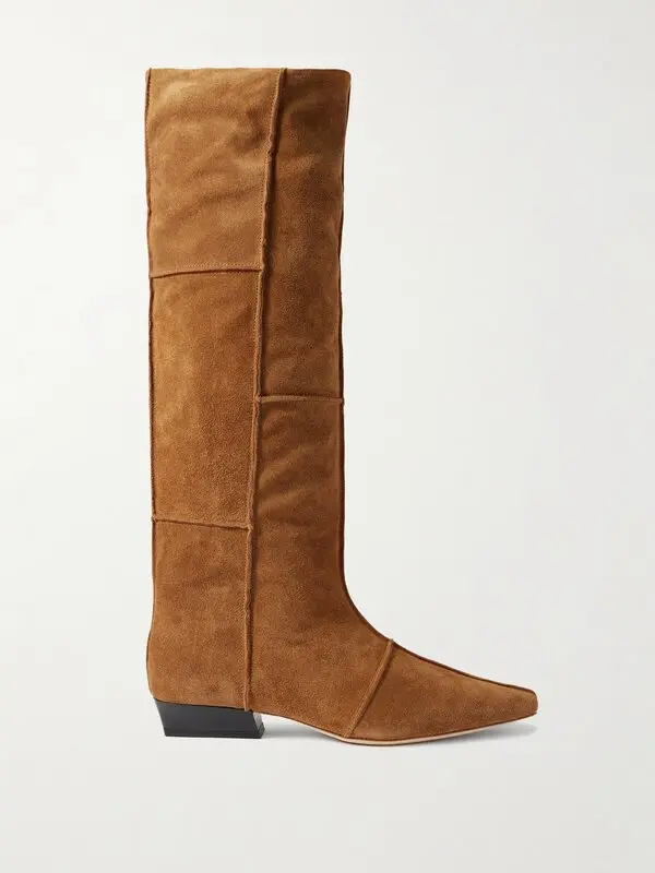 Staud Wally Suede Knee Boots - Brown