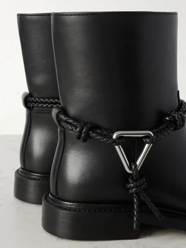 Bottega Veneta James Leather Ankle Boots - Black