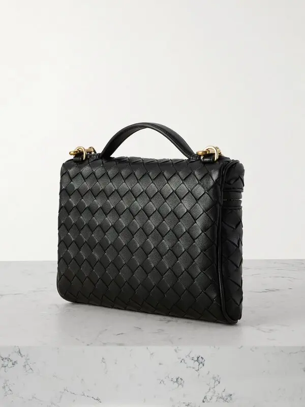Bottega Veneta Small Intrecciato Leather Tote - Black