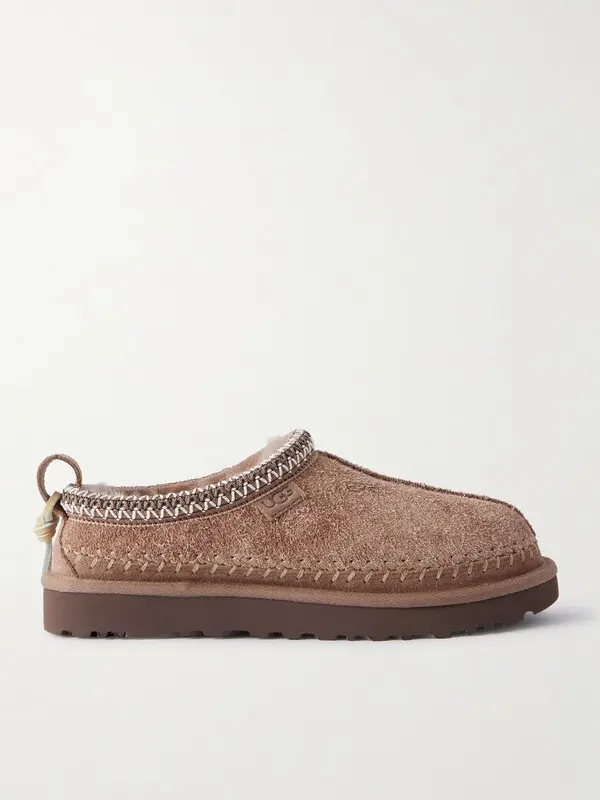 UGG Tasman Biarritz Shearling-lined Brushed-suede Slippers