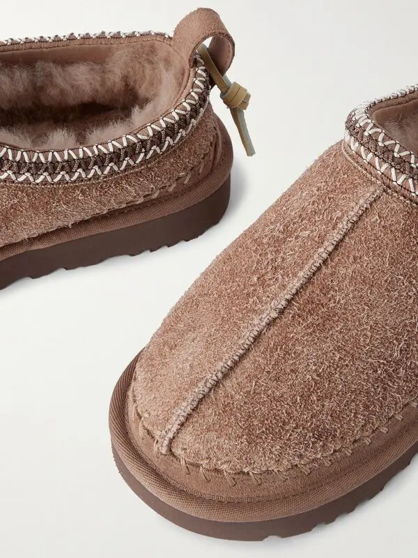 UGG Tasman Biarritz Shearling-lined Brushed-suede Slippers
