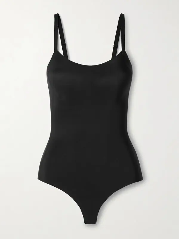 Commando Zone Smoothing Stretch-jersey Thong Bodysuit - Black