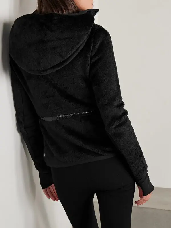 Moncler Hooded Quilted Fleece Down Jacket