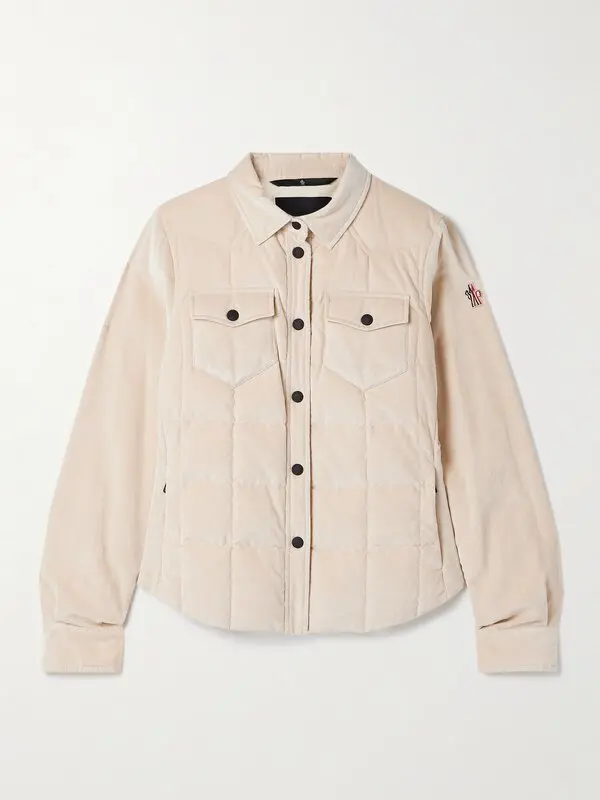 Moncler Nangy Quilted Corduroy Down Jacket - Cream