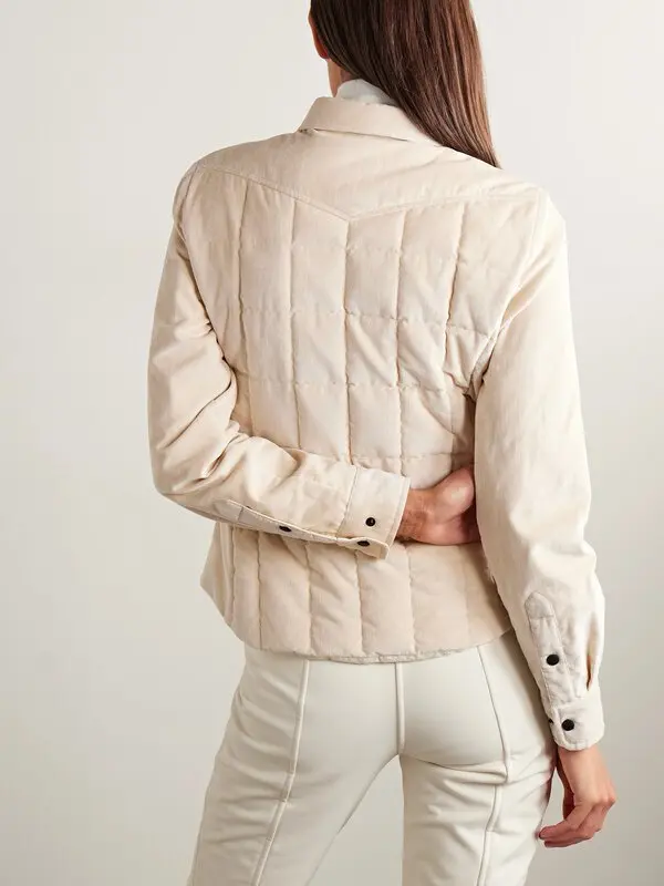 Moncler Nangy Quilted Corduroy Down Jacket - Cream