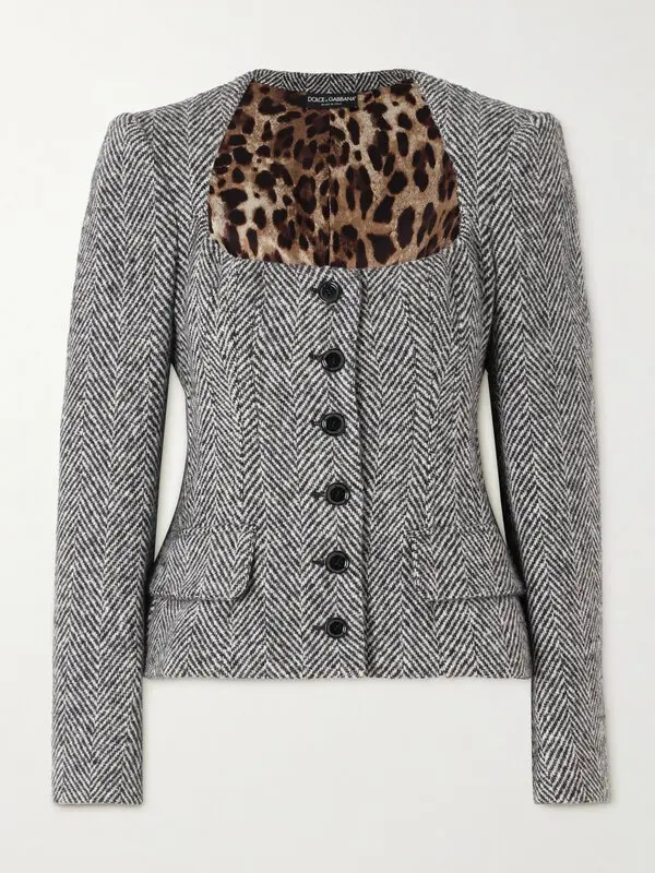 Dolce & Gabbana Herringbone Wool Jacket