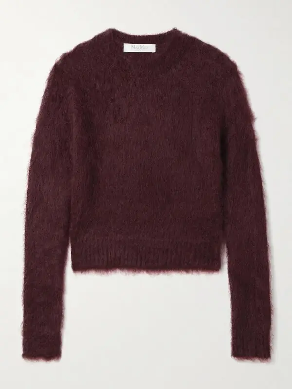 Max Mara Cropped Mohair-blend Sweater