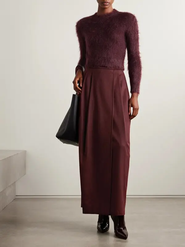 Max Mara Cropped Mohair-blend Sweater