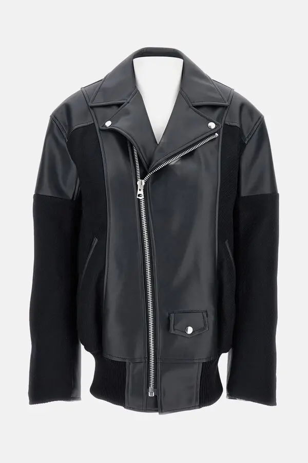 Junya Watanabe Giacca In Pelle Sintetica - Nero