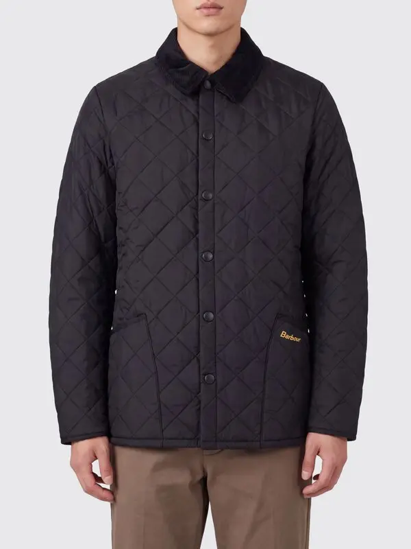 Barbour Quilted Nylon Jacket With Velvet Collar - Black