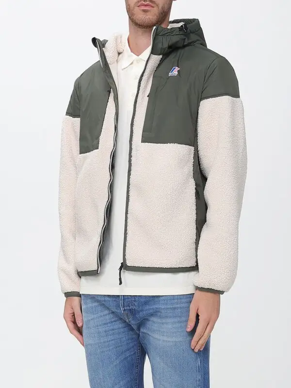 K-WAY Padded Nylon Jacket With Sherpa Lining - Green