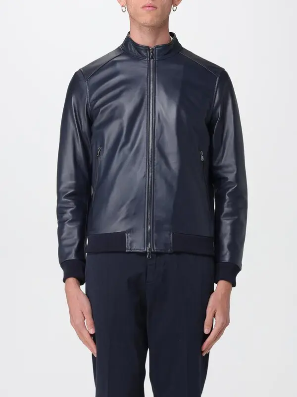 XC Leather Jacket - Navy