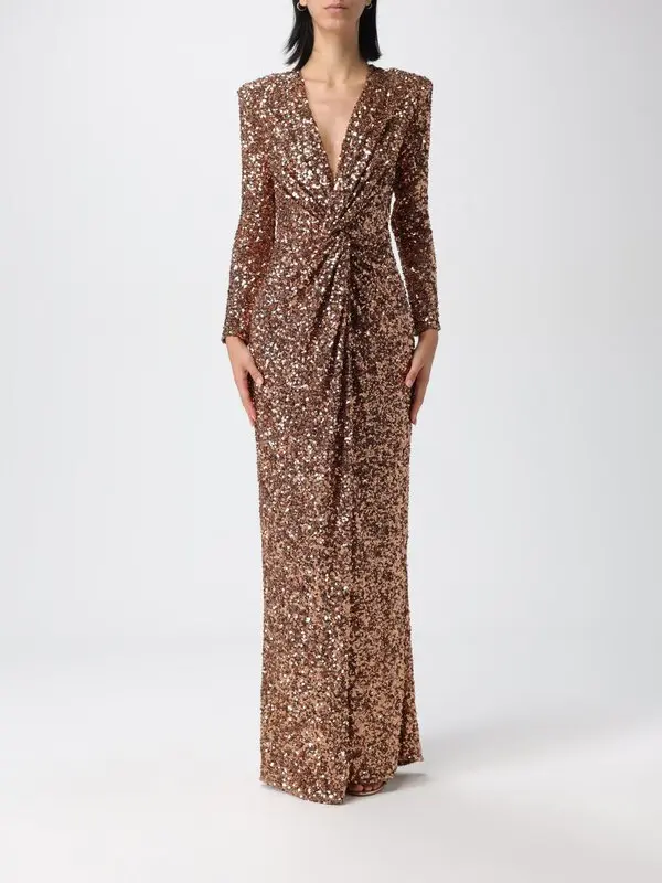 Elisabetta Franchi Sequin Gown - Brown
