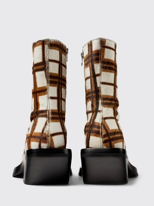 Camper Checked Zip-up Boots