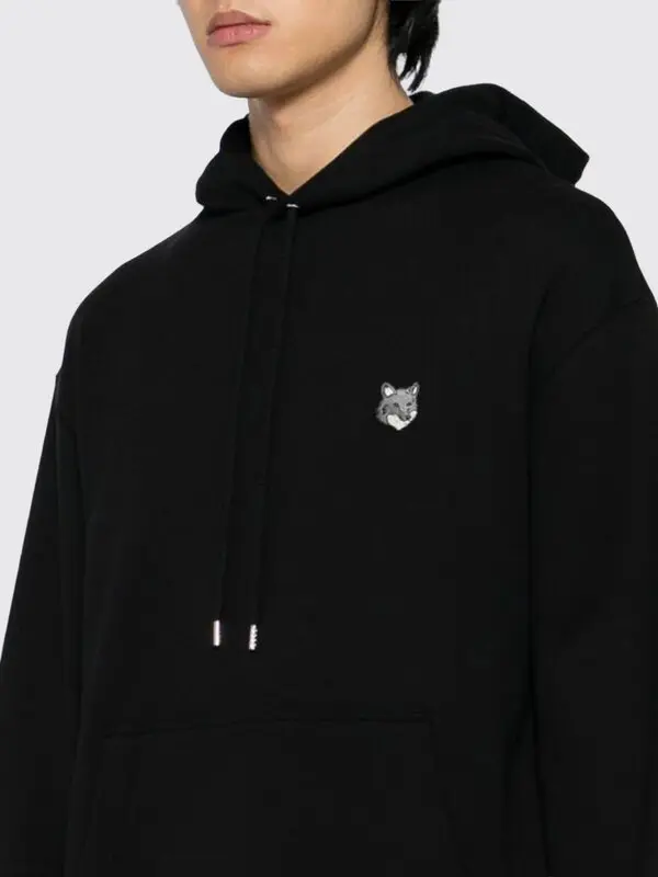 Maison Kitsuné Chillax Fox Logo Cotton Hoodie - Black