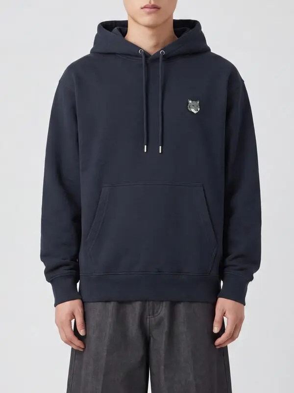 Maison Kitsuné Chillax Fox Logo Cotton Hoodie - Navy
