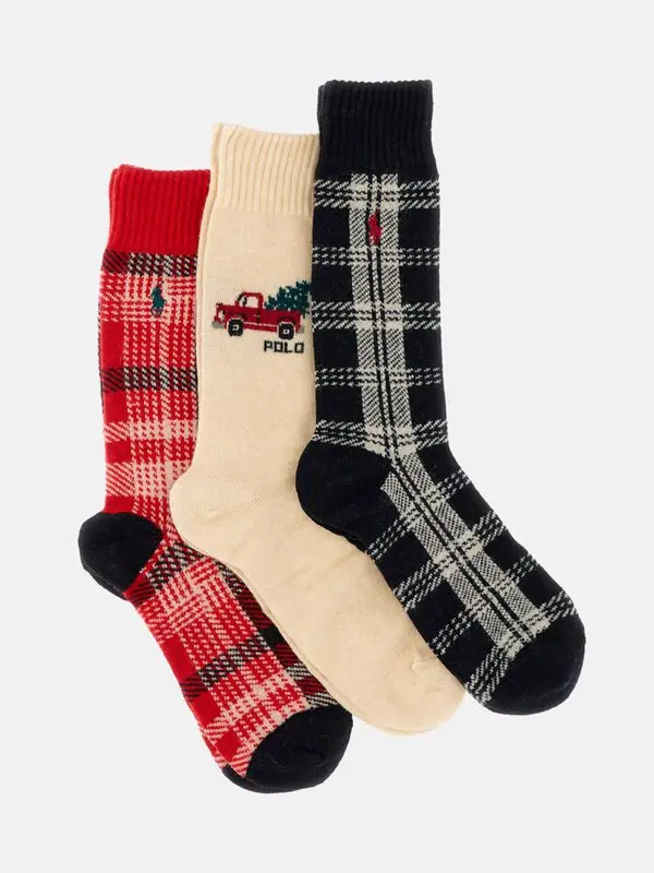 Polo Ralph Lauren Ribbed Patterned Crew Socks - Multicolor