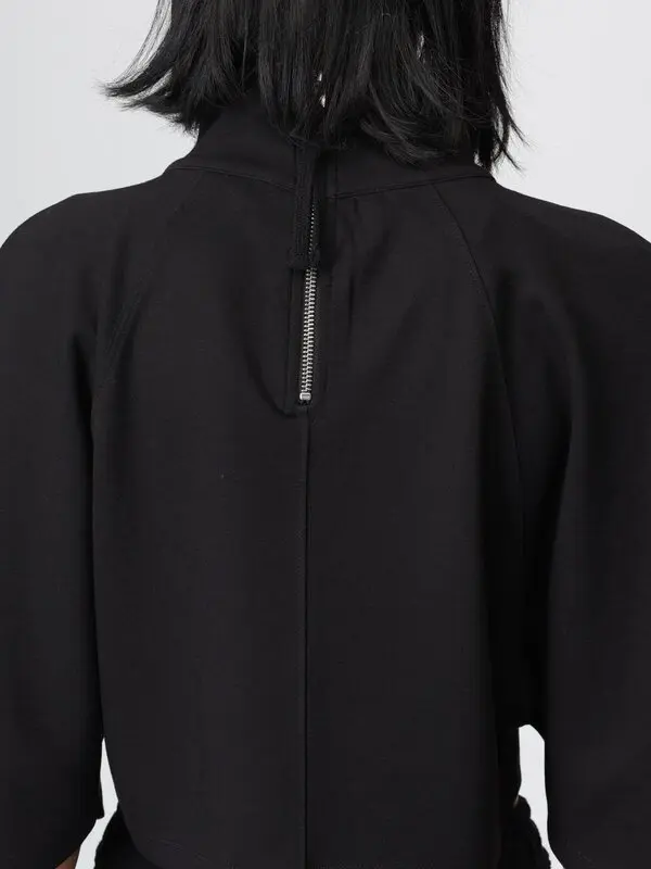 THOM KROM Cropped High Neck Top With Wide Sleeves