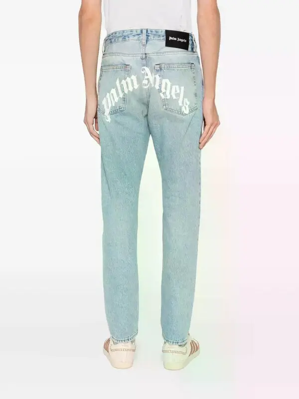 Palm Angels Logo Print Jeans - Blue