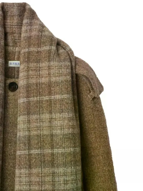 Burberry Detachable Scarf Wool Blend Jacket