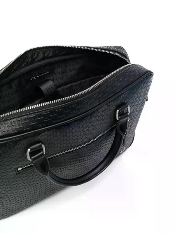 Armani Exchange Monogram-embossed Briefcase
