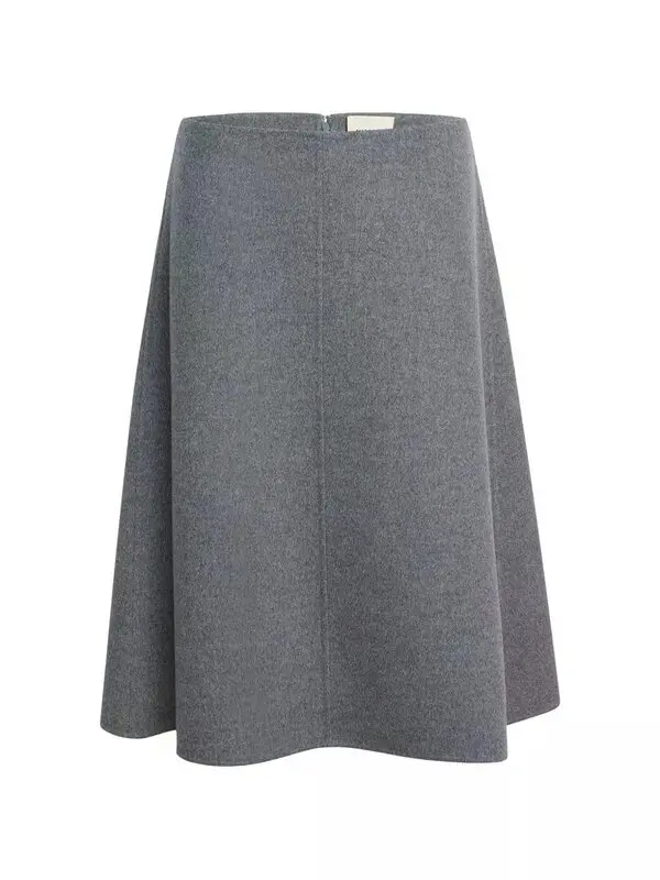 Khaite Wool A-line Skirt - Grey