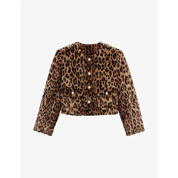 Maje Leopard-print Faux-fur Jacket