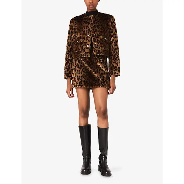 Maje Leopard-print Faux-fur Jacket