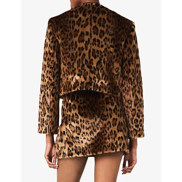 Maje Leopard-print Faux-fur Jacket