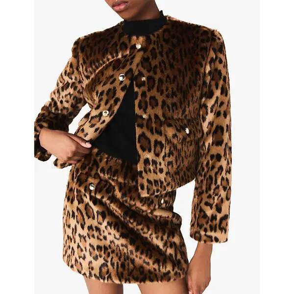 Maje Leopard-print Faux-fur Jacket