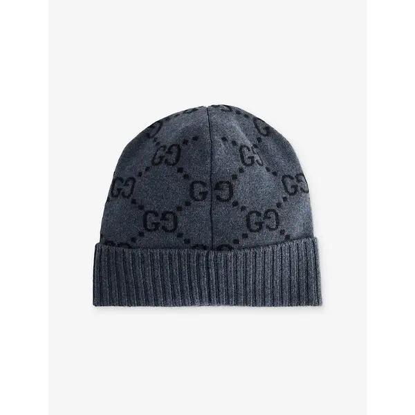 Gucci Gg Monogram Cashmere Knitted Hat