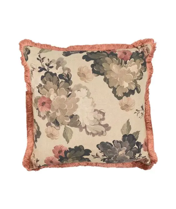 SOHO HOME Skylar Printed Linen Cushion - Cream