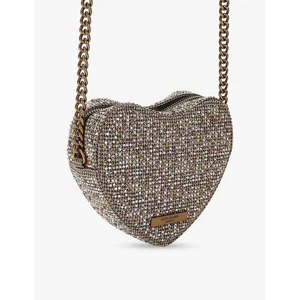 Kurt Geiger Kensington Heart Embellished Cross-body Bag - Beige Comb