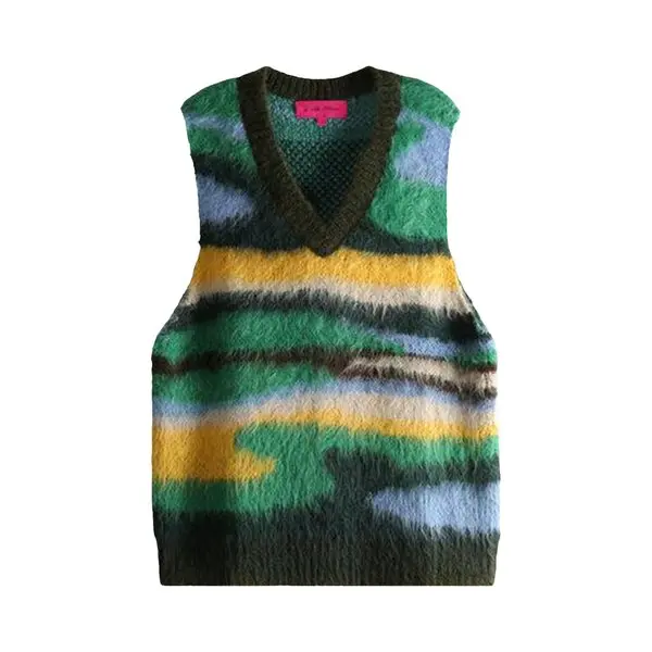 THE ELDER STATESMAN Topo Jacquard Vest - Multicolor