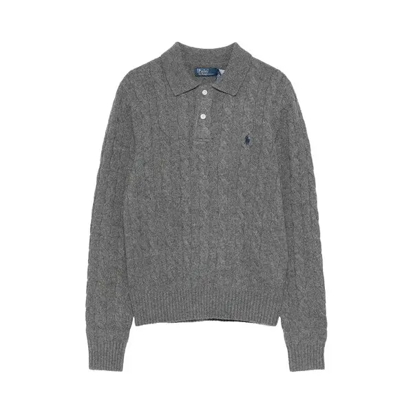 Polo Ralph Lauren Long Sleeve Collared Pullover Sweater - Grey