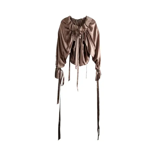 ANN DEMEULEMEESTER Stee Ruffled Drawstring Top