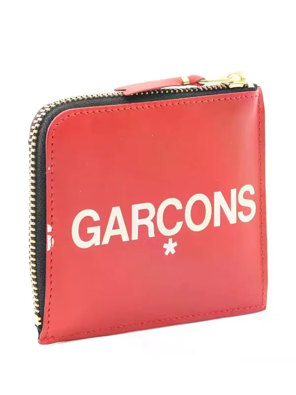 Comme Des Garçons Logo-print Leather Coin Purse - Red
