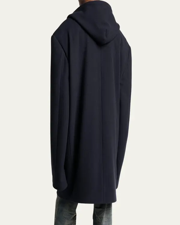 Balenciaga Wool Oversized Hooded Short Coat