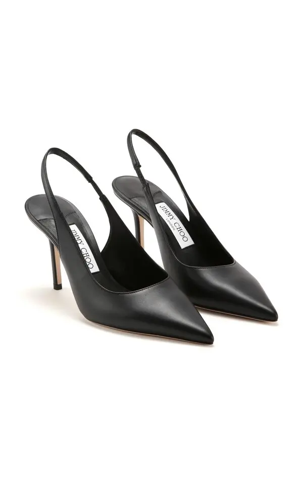 JIMMY CHOO Love Leather Slingback Pumps - Black