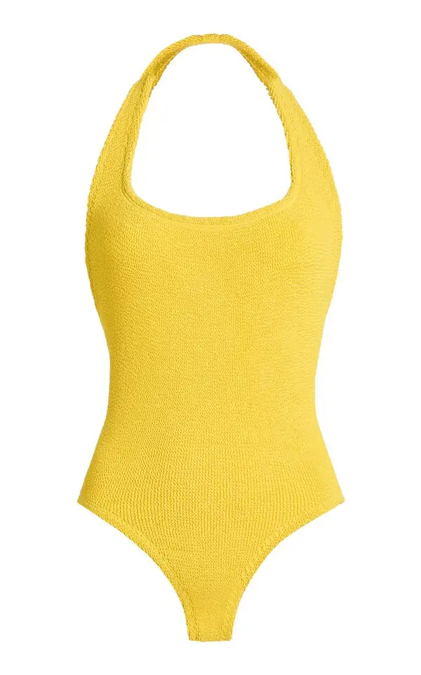 Hunza G Sandy Halter-neck One-piece Swimsuit - Yellow